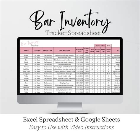 Liquor Tracker Sheet Etsy