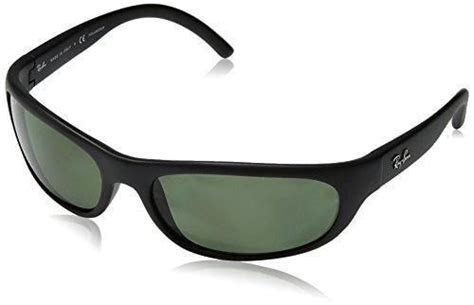 Ray Ban Mens Rb4033 Predator Rectangular Sunglasses Matte Blackpolarized Green 60 Mm Ray
