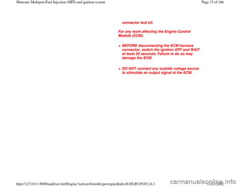 Audi A6 1996 C5 2g Aha Engine Multiport Fuel Injection And Ignition