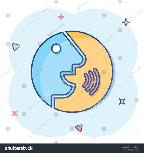 Voice Command Sound Waves Icon Comic Stock Vector Royalty Free