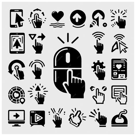 Computer Mouse Click Cursor Gray Arrow Icons Set And Loading Icons Cursor Flat Icon Premium Ai