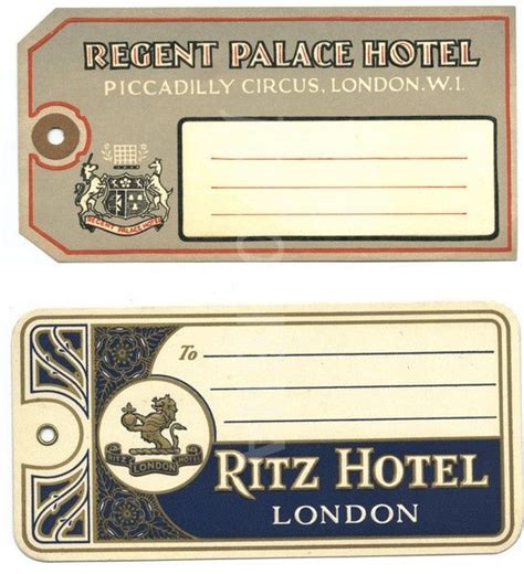 Printable Luggage Labels Antique Hotel Download Suitcase Retro Vintage