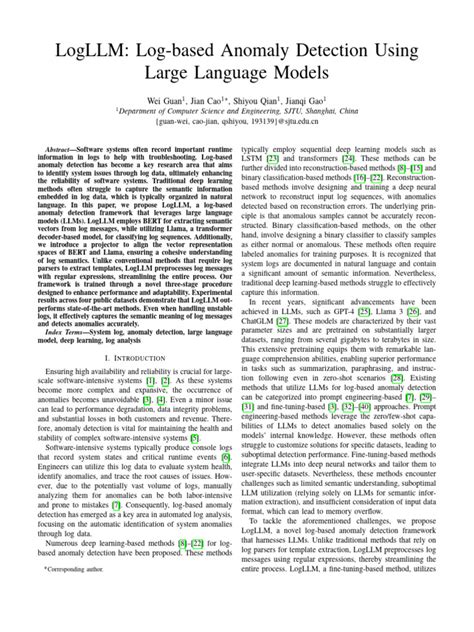 Log Based Anomaly Detection Using Large Language Models Pdf Deep