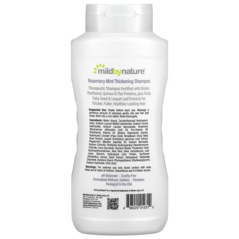 Mild By Nature, Thickening Shampoo, B-Complex & Biotin, Rosemary Mint ...