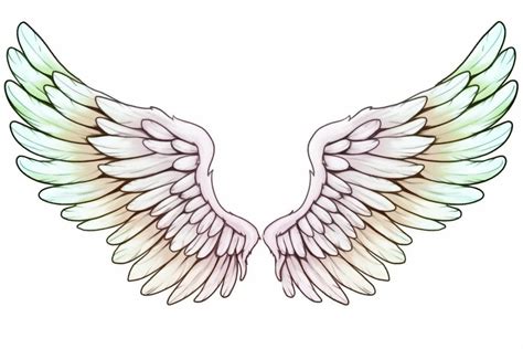 淡いグリーンの光を帯びた天使の羽｜イラスト・フリー素材なら「シンテリ」