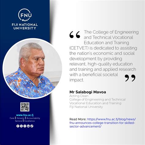 The Fiji National University Fnu Is Proud To Announce The Transition