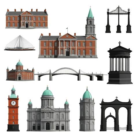 Una Colección De Diferentes Edificios Incluido Un Edificio Con Una