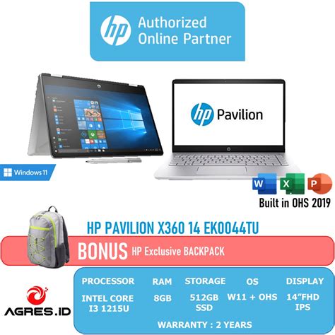 Jual HP PAVILION X360 14 EK0044TU 2IN1 I3 1215U 8GB 512SSD W11 OHS 14 0FHD IPS BLIT 2YR