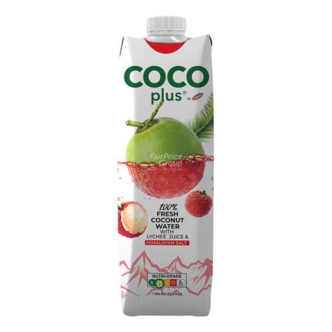 Coco Plus 100 Fresh Coconut Juice With Lychee Juice And Himalayan Salt