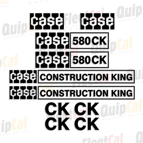 Case 580ck Construction King Backhoe Marking Decal Set Truck And Equipment Decals