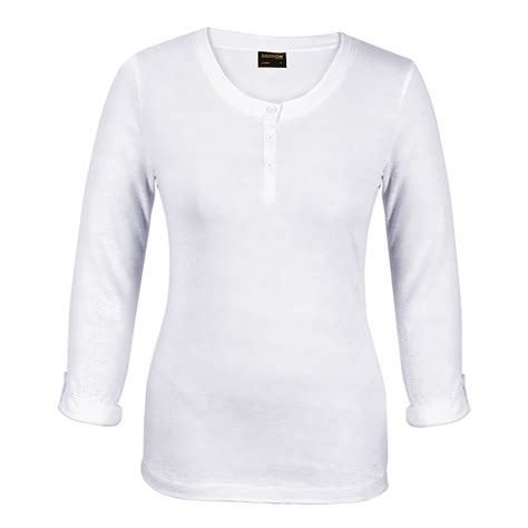 145g Henley Long Sleeve T Shirt Ladies Safepro