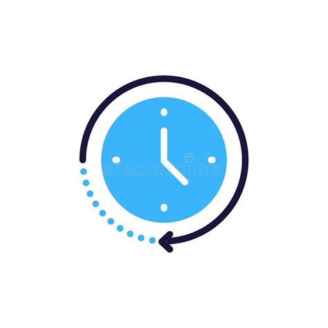 Time Cycle Icon With Clock And Circular Arrow Vector Illustration Symbol For Time Management