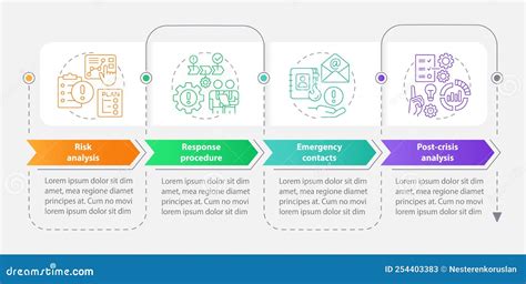 Crisis Management Plan Rectangle Infographic Template Stock Vector