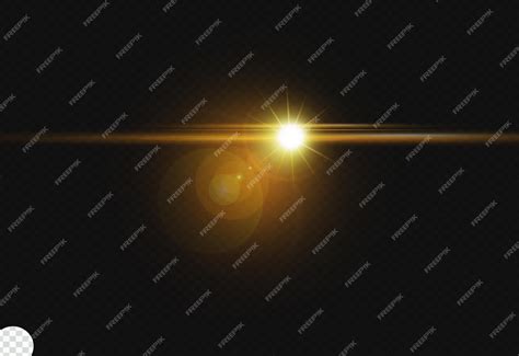Premium Psd Realistic Collimated Light Beam The Effect Of The Lens Flare The Golden Glow