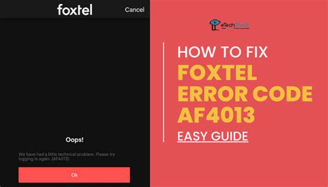 Foxtel Error Af4013 Heres How You Can Fix It Easily