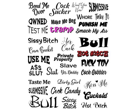 34 Kinky Temporary Tattoos For Adults Erotic Master Slave Etsy