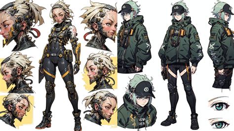 Artstation 496 Anime Cyberpunk World Character Reference Sheet
