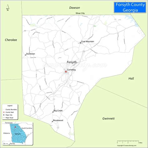 Map Of Forsyth County Georgia Where Is Located Cities Population Highways And Facts