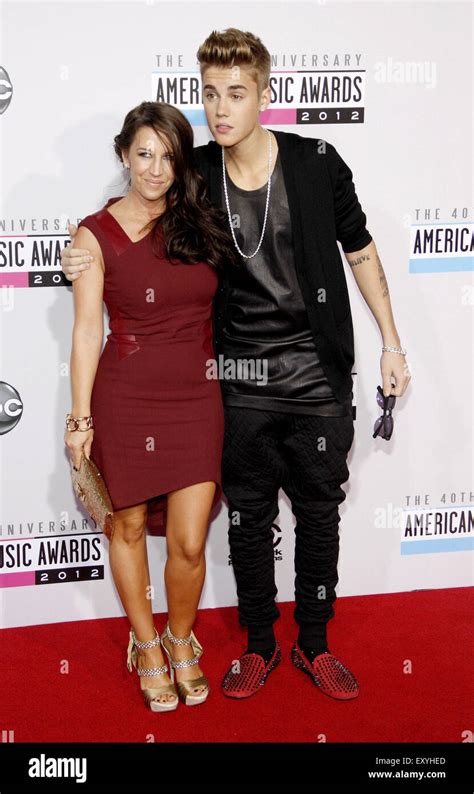 Justin Bieber And Mom Pattie Mallette At The 40th Anniversary American