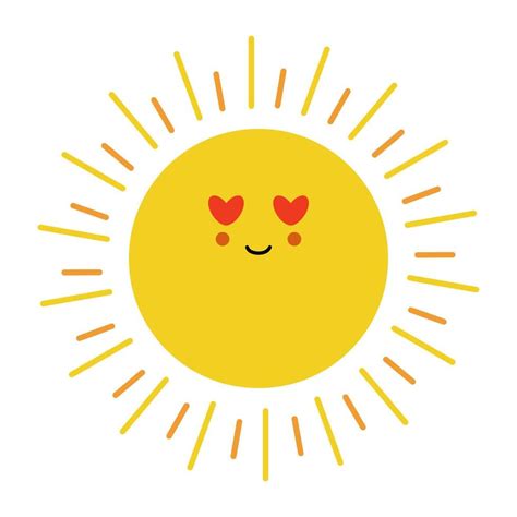 Cute Love Sun Character Heart Eyes Smiling Sun Icon 79021646 Vector Art At Vecteezy