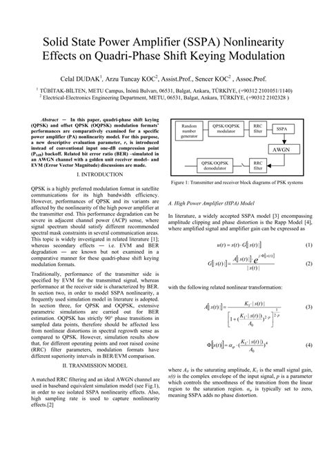Pdf Solid State Power Amplifier Sspa Nonlinearity Effects On Quadri