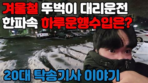 겨울철 뚜벅이 대리운전 한파속 하루운행 수입은 ㅣ20대 대리기사이야기 Youtube