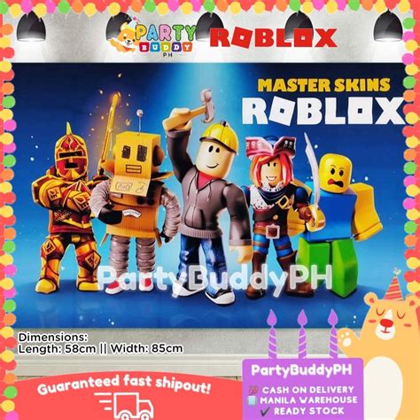 Roblox Master Skins Wall Birthday Party Banner Shopee Philippines
