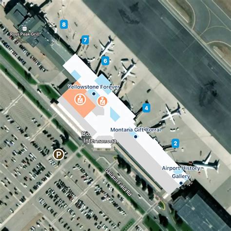 Bozeman Yellowstone Airport Map Bzn Terminal Guide