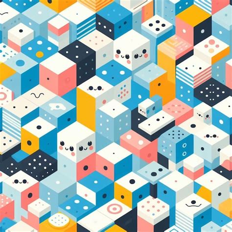 Premium Photo Cubic Seamless Pattern