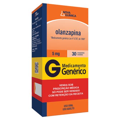 Olanzapina 5mg Genérico Nova Química 30 Comprimidos Revestidos