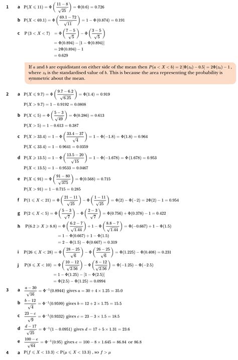 9709 S1 Normal Distribution Exercise 2 Worked Solutions Maths With