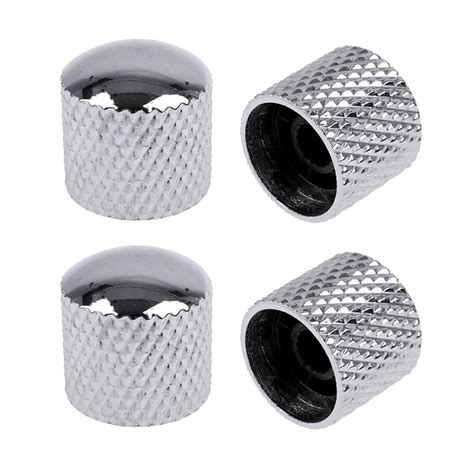Pack Of 4 Diy Volume Knobs Chrome For Electric Guitars Bass Accessory