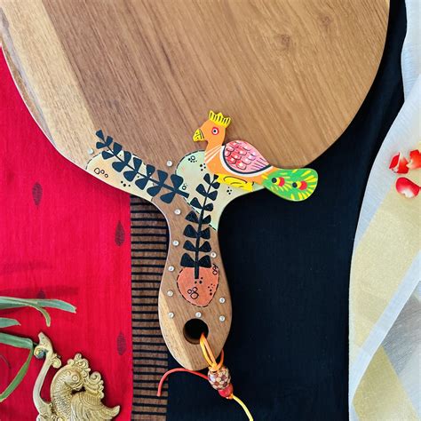 Teak Wood Platter Round Peacock Design Welcome To Justfab