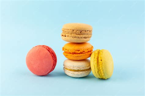 Free Photo A Front View Colorful French Macarons Delicious And Baked