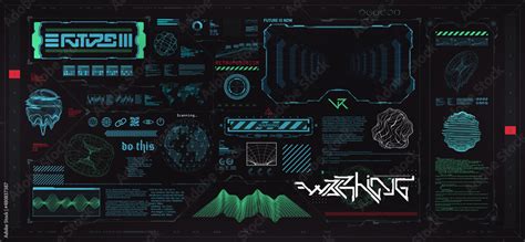 Futuristic Cyberpunk Hud Elements Template Set Future And Digital