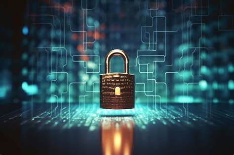 Premium Ai Image Secure Digital Lock On Futuristic Background Enhancing Cybersecurity With
