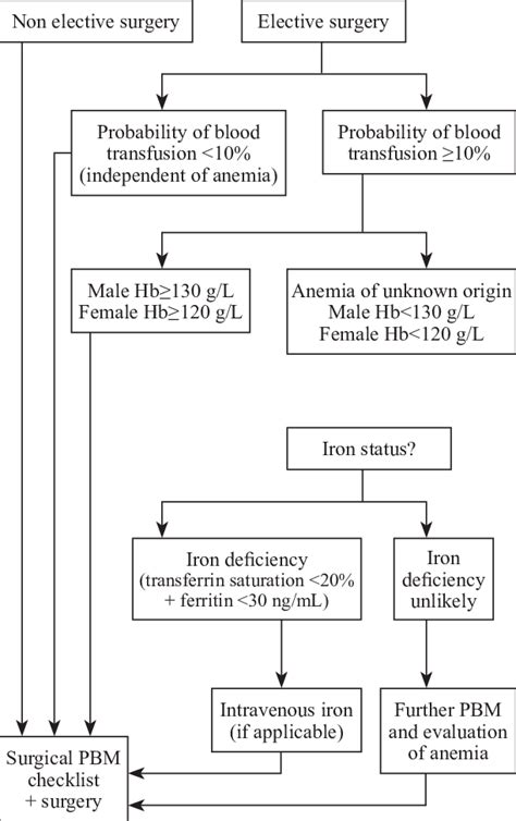 Preoperative Anemia Treatment Algorithm Based On Pbm Protocols
