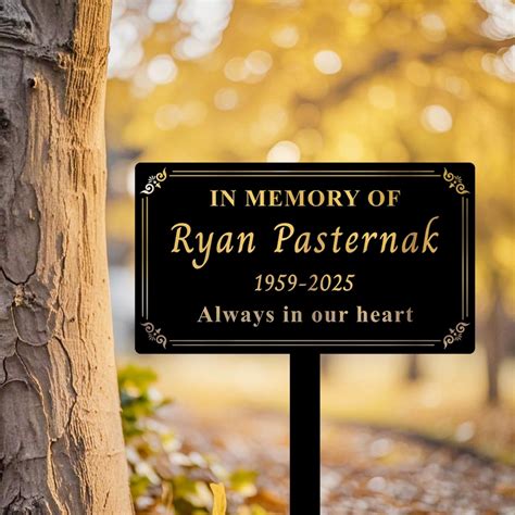 Personalized Memorial Tree Plaquemetal Name Garden Grave Markertree