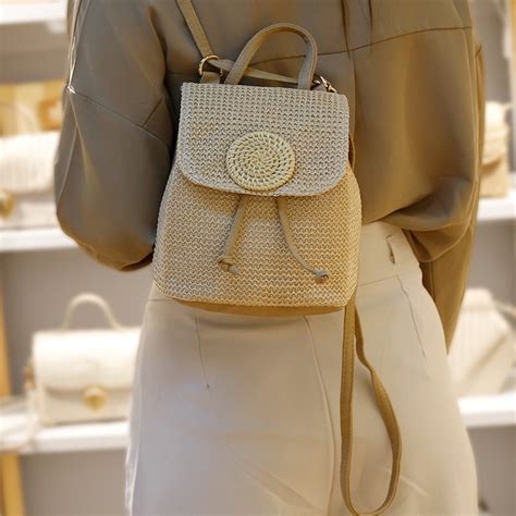 Jual Tas Ransel Kecil Wanita Tas Cewek Mini Woven Straw Backpack Oy Shopee Indonesia