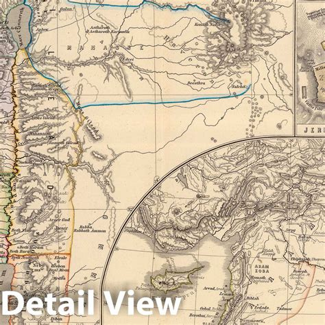 Historic Map Classical Atlas 1865 Canaan Vintage Wall Art