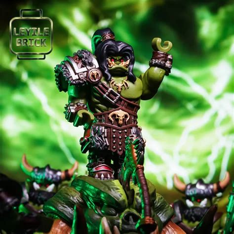 Leyilebrick Custom Minifigure Grommash Orc Chieftain With Mannoroth