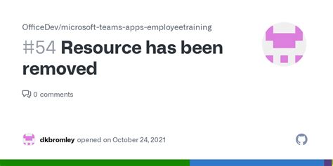 Resource Has Been Removed · Issue 54 · Officedevmicrosoft Teams Apps Employeetraining · Github