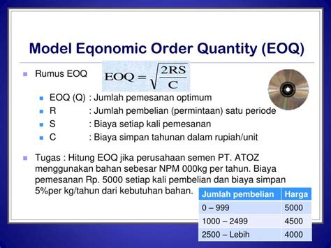 Ppt Model Eqonomic Order Quantity Eoq Powerpoint Presentation Free
