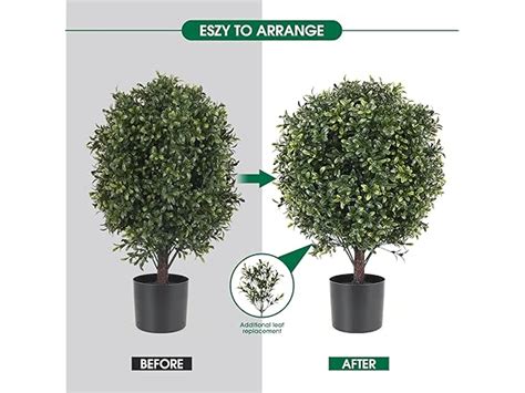 Aummooh Artificial Boxwood Topiary Tree Plant