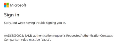 Kb 1686 Saml Authentication Requests Requestedauthenticationcontexts Comparison Value Must Be