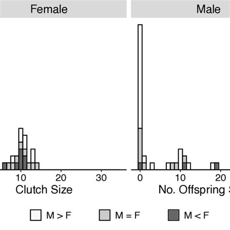 Stacked Histogram Of Female And Male Reproductive Output For Adult