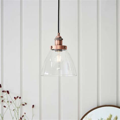 Endon Hansen Small Single Aged Copper Ceiling Pendant 76332