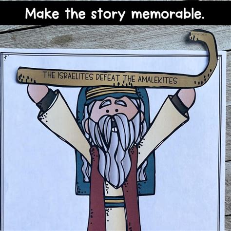 Moses Raises Hands Bible Craft Israelites Vs Amalekites Printable