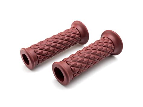 Brown Diamond Motorbike Hand Grips 22mm 78 For Scrambler Brat Bike