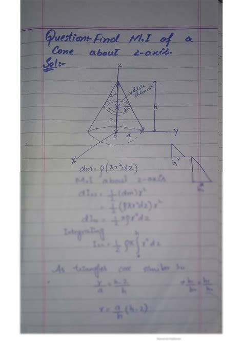 SOLUTION Moment Of Inertia Of A Cone Studypool